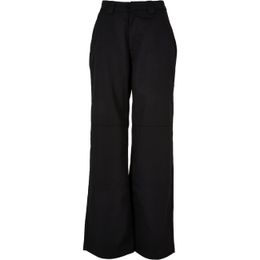 Stoffhose Urban Classics "Urban Classics Damen Ladies Straight Leg Workwear Pants", Damen, Gr. 32, Normalgrößen, schwarz, 65% Baumwolle, 35% Polyester, unifarben, normal, Hosen