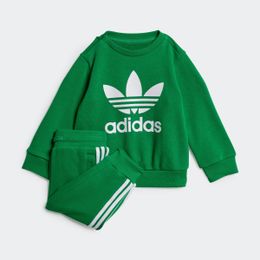 Trainingsanzug adidas originals "CREW SET" Gr. 104, grün Kinder Sportanzüge