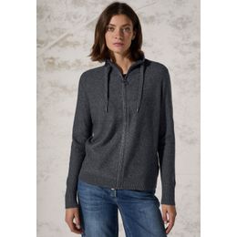 Cardigan Cecil Gr. L (42), grau (charcoal grey melange) Damen Strickjacken im angenehmen Materialmix