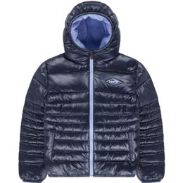 Steppjacke LEVI'S KIDS "SHERPA LINED MDWT PUFFER JACKET" Gr. 8 (128), blau (dress blues) Jungen Jacken for Boys mit Kapuze