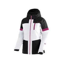 Skijacke Maier Sports "HANNI" Gr. 38, weiß, Damen, 100% Polyester, Jacken, Damen Winterjacke, wind/wasserdicht, 3 RV-Taschen und Kapuze, Regular fit