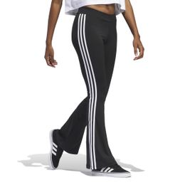 Leggings adidas originals "FLARED LEGGINGS", Damen, Gr. XS, N-Gr, schwarz, Obermaterial: 79% Polyester, 21% Elasthan, gestreift, sportlich, Hosen