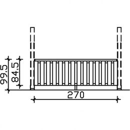 Skan Holz Brüstungsgeländer Douglasie Nussbaum, 270x84 cm