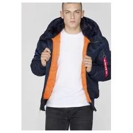 Bomberjacke Alpha Industries "MA-1 HOODED" Gr. S, blau (replica blau) Herren Jacken