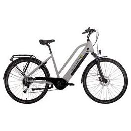 E-Bike SAXONETTE "Deluxe Sport Lady" E-Bikes Gr. 50cm, 28 Zoll (71,12cm), silberfarben (silberfarben matt) Pedelec, Elektrofahrrad für Damen u. Herren