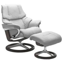 Relaxsessel stressless "Reno", grau (light grau q2 faron), B:79cm H:99cm T:75cm, Leder BATICK: BATICK ist ein leicht korrigiertes, durchgefärbtes und genarbtes Möbelleder, bei dem die meisten Unebenheiten und Spuren in der Regel entfernt wurden., Leder PALOMA: PALOMA ist ein durchgefärbtes Semianilin-Möbelleder mit natürlicher Narbung., ROHLEDER Stoff Q2 FARON: Ein fester zuverlässiger Bouclu00e9 