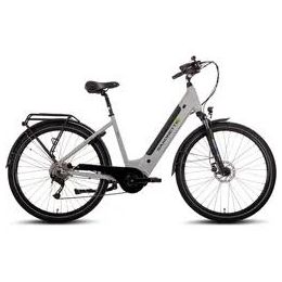 E-Bike SAXONETTE "Saxonette Deluxe Sport" E-Bikes Gr. 45cm, 28 Zoll (71,12cm), silberfarben (schwarz) Pedelec, Elektrofahrrad für Damen u. Herren