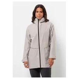 Langjacke Jack Wolfskin "MAINKAI LONG JKT W" Gr. M (38/40), grau (sea, shell) Damen Jacken