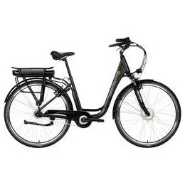 E-Bike SAXONETTE "City Plus" E-Bikes Gr. 45cm, 28 Zoll (71,12cm), schwarz (schwarz matt) Pedelec, Elektrofahrrad für Damen u. Herren