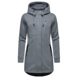 Kapuzensweatjacke Ragwear "Letti Bonded" Gr. XXL (44), grau Damen Sweatjacken Sportliche Kapuzenjacke in Feinstrick-Optik