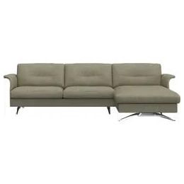 Ecksofa FLEXLUX "Glow bequem und komfortabel durch hochwertigen Sitzaufbau, L-Form" Sofas Gr. B/H/T: 273cm x 81cm x 158cm, Bouclé, Chaiselongue rechts, grün (fall green) Modernes skandinavisches Design