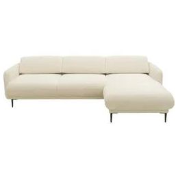 Ecksofa Andas "Skovsende Sitzbreite 245 cm, Rückenlehne stufenlos hochklappbar für" Sofas Gr. B/H/T: 269cm x 73cm x 156cm, Chenille-Struktur, Longchair rechts, Mit Rückenfunktion, beige (creme) individuellen Sitzkomfort Kopfteilverstellung, L-Form