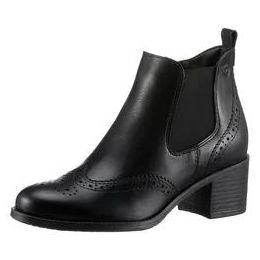 Chelseaboots Tamaris Gr. 37, schwarz Damen Schuhe Blockabsatz, Stiefelette, Ankleboots mit eleganter Lyralochung