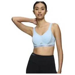 Sport-BH triaction by Triumph "Triaction Cardio Flow P EX" Gr. 85, Cup D, blau (sky blau), Damen, Single Jersey, Obermaterial: 57% Polyester, 28% Polyamid, 15% Elasthan, unifarben, kontrastfarbene Details, BHs, atmungsaktiv