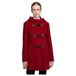 Outdoorjacke Gil Bret "Gil Bret Dufflecoat mit Kapuze" Gr. 44, rot (dunkelrot), Damen, Obermaterial: 75% Wolle, 20% Polyamid, 5% Kaschmir. Besatz: 40% Polyacryl, 30% Polyester, 25% Wolle, 5% Diverse Faserarten. Futter: 100% Polyester., Jacken