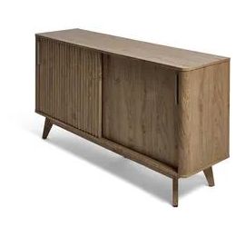 Sideboard Jahnke "WAVE SBS 145" Sideboards Gr. B/H/T: 148cm x 76cm x 39,8cm, braun (montana eiche) Retro-Stil, mit 2 Schiebetüren, ca. 148 cm