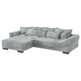 Ecksofa Inosign "Diwan II, L-Form" Sofas Gr. B/H/T: 334cm x 67cm x 207cm, Velours, mega-Recamiere links, silberfarben (dolce 14 silver) Wahlweise mit Kaltschaumpolsterung bis 140 kg belastbar