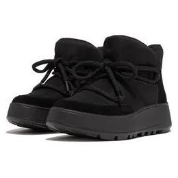 Winterboots fitflop "F-MODE" Gr. 38, schwarz Damen Schuhe Snowboots, Winterstiefel mit modischer Schnürung, schmale Form