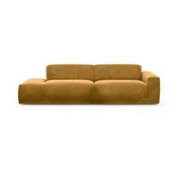 Big-Sofa Trendmanufaktur "Braga, mit hochwertigem Kaltschaum, Megasofa, in Cord erhältlich" Sofas Gr. B/H/T: 277cm x 72cm x 107cm, Breitcord RIBBON, Recamiere links, gelb (mustard) modernes Big-Sofa, Couch mit hohem Sitzkomfort, 27772107 cm (BHT)