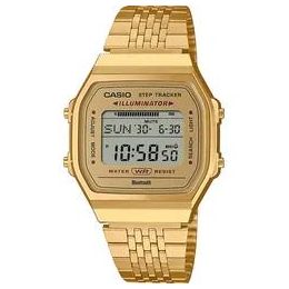 Smartwatch Casio VINTAGE Smartwatches goldfarben (gelbgoldfarben) Armbanduhr, Herrenuhr, Damenuhr, Bluetooth,Stoppfunktion,Schrittzähler