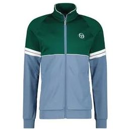 Trainingsjacke Sergio Tacchini "ORION TRACK TOP_ Herren", Herren, Gr. L, rainforest coronet blau, gardenia, 60% POLYESTER, 40% BAUMWOLLE, Jacken, Trainingsjacke Herren, leichte Jacke, Retro, Sportjacke, Outdoor, Sale