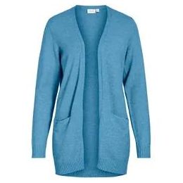 Strickjacke Vila "VIRIL OPEN L/S KNIT CARDIGAN - NOOS" Gr. M (38), blissful blue detail:light melange Damen Strickjacken