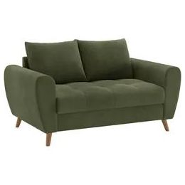 2-Sitzer Home Affaire "Blackburn II" Sofas Gr. B/H/T: 160cm x 71cm x 90cm, Microfaser, grün (memphis 12 green) Mit Kaltschaumpolsterung bis 140 kg belastbar