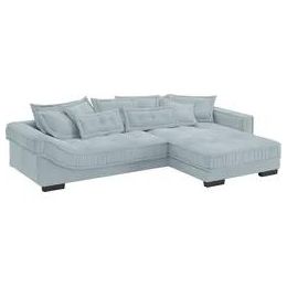 Ecksofa Inosign "Diwan II, L-Form" Sofas Gr. B/H/T: 334cm x 67cm x 207cm, Soft clean, mega-Recamiere rechts, blau (novaclean avanti 14 blue grey) Wahlweise mit Kaltschaumpolsterung bis 140 kg belastbar