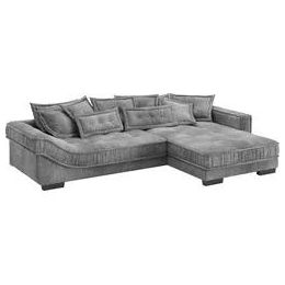 Ecksofa Inosign "Diwan II, L-Form" Sofas Gr. B/H/T: 334cm x 67cm x 207cm, Velours, mega-Recamiere rechts, grau (dolce 16 graphite) Wahlweise mit Kaltschaumpolsterung bis 140 kg belastbar