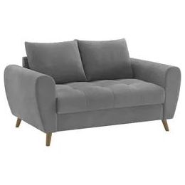 2-Sitzer Home Affaire "Blackburn II" Sofas Gr. B/H/T: 160cm x 71cm x 90cm, Microfaser, grau (memphis 20 stone) Mit Kaltschaumpolsterung bis 140 kg belastbar