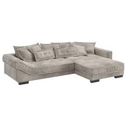 Ecksofa Inosign "Diwan II, L-Form" Sofas Gr. B/H/T: 334cm x 67cm x 207cm, Velours, mega-Recamiere rechts, grau (dolce 4 taupe) Wahlweise mit Kaltschaumpolsterung bis 140 kg belastbar