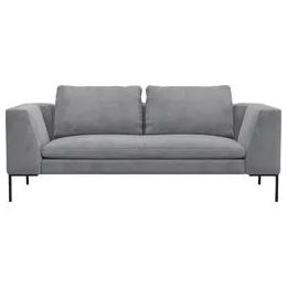 2,5-Sitzer FLEXLUX "Loano" Sofas Gr. B/H/T: 206cm x 86cm x 106cm, Struktur, grau (soft grau) modernes Sofa, frei im Raum stellbar, lose Kissen, Kaltschaum Sitz