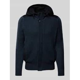 Marc O'Polo Regular Fit Strickjacke aus reiner Baumwolle mit Kapuze