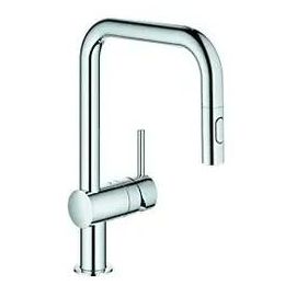 Grohe Minta Spültisch-Einhebelmischer 32322002 chrom, herausziehbare Dual-Spülbrause, U-Auslauf