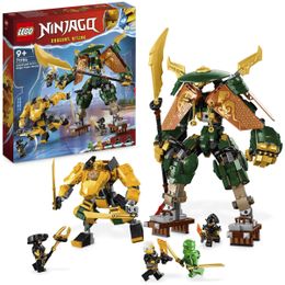 Konstruktionsspielsteine Lego "Lloyds und Arins Training-Mechs (71794), Lego NINJAGO" Spielbausteine bunt Kinder Made in Europe