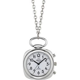 Kettenuhr MASTER TIME "Sprechende Uhr, MTUA-10810-12M" Taschenuhren silberfarben Damen Quarzuhr, Damenuhr