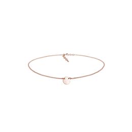 Collier Elli "Choker Kreis Plate Matt Geo 925 Silber" Halsketten Gr. 36, ohne Stein, Silber 925 (Sterlingsilber), L: 36cm, rosegold Damen