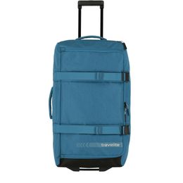 Reisetasche Travelite "KICK OFF L, 68 cm" Gr. B/H/T: 68cm x 37cm x 26cm, blau (petrol), Polyester, unifarben, Taschen, Duffle Bag Reisegepäck Sporttasche Reisebag mit Trolleyfunktion