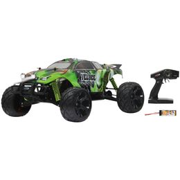 RC-Monstertruck Jamara "Veloce Monstertruck 4WD" Fernlenkfahrzeuge grün (grün/schwarz) Kinder 1:10, 2,4 GHz, mit LED