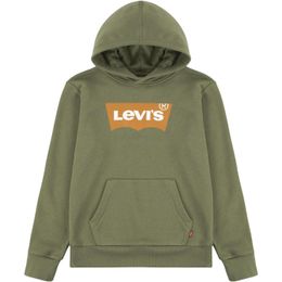 Kapuzensweatshirt LEVI'S KIDS "LVB BATWING PULLOVER HOODIE" Gr. 6 (116), grün (olivine), Jungen, Sweatware, Obermaterial: 60% Baumwolle, 40% Polyester, Sweatshirts, for BOYS