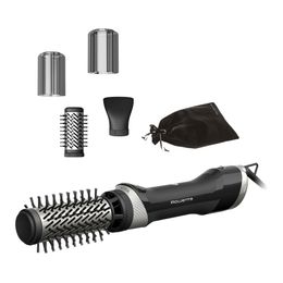 Warmluftbürste Rowenta "UB9530 Brush Activ Rotierende Warmluftbürste" Multihaarstyler silberfarben (schwarz, silber) Ergonomisches Design, Keramikbeschichtung, Ionenfunktion, Naturborsten