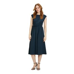 BETTY & CO Jerseykleid BETTY & CO "Betty Co mit Raffung" Gr. 42, Normalgrößen, blau (navy blue) Damen Kleider Nahtführung