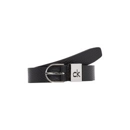 Ledergürtel Calvin Klein "CK LOOP THIN ROUND BUCKLE 2.5" Gr. 100, schwarz (pvh schwarz) Damen Gürtel Logoprägung