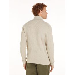 Rollkragenpullover Tommy Hilfiger "STRUCTURE ROLL NECK" Gr. S, beige (heathered oatmilk) Herren Pullover