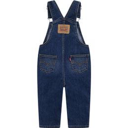 Latzjeans LEVI'S KIDS "SHORTALL" Gr. 6M (68), N-Gr, blau (por vida) Jungen Jeans UNISEX