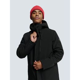NO EXCESS Parka »Softshell-Jacke mit Kapuze« schwarz M M Mittellange Passform für zusätzliche Abdeckung