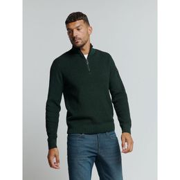 NO EXCESS Rollkragenpullover »Halber Reißverschluss Pullover Melange« dunkelgruen 3XL 3XL Rollkragenpullover für Männer aus weichem Wollmischgewebe