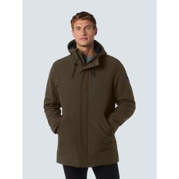 NO EXCESS Parka »Softshell-Jacke mit Kapuze« dunkelbraun L L Mittellange Passform für zusätzliche Abdeckung