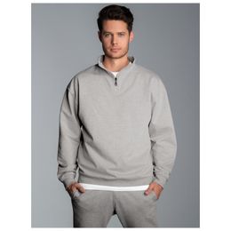 TRIGEMA Sweatshirt »Troyer in bequemer Sweat-Qualität« grau-melange XL XL Sweat-Qualität