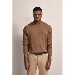 Bugatti Strickpullover mit Geflechtstruktur cognac L L Waschbar bei 30 Grad